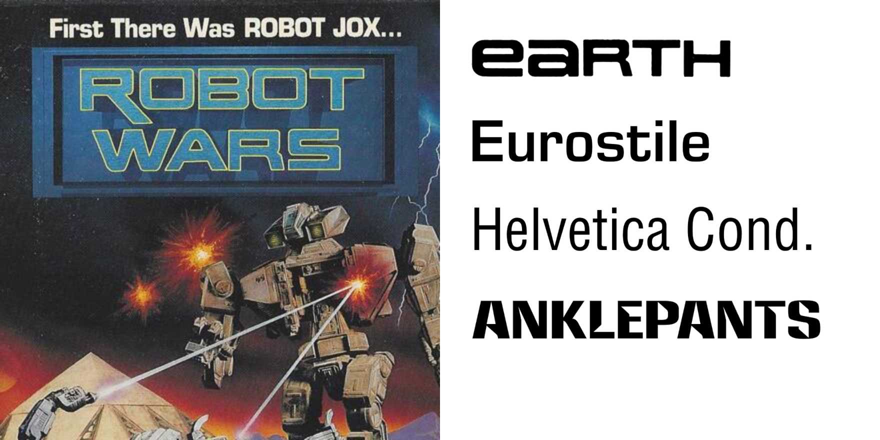 Robot Wars VHS cover - Fonts In Use