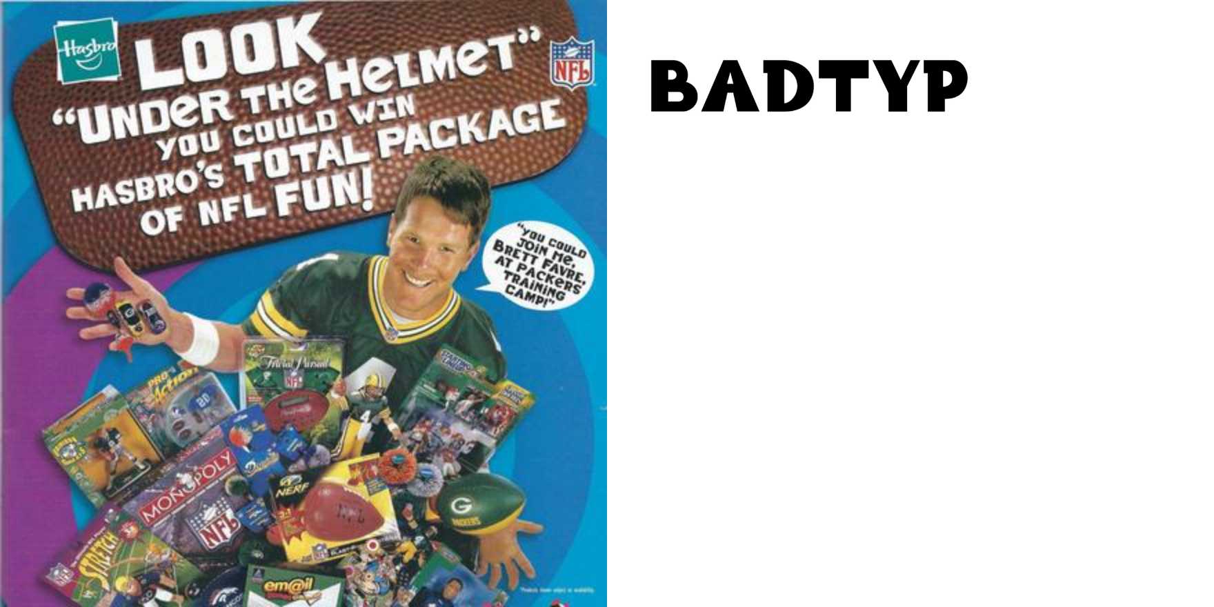 “Look ‘Under the Helmet’” NFL ad by Hasbro - Fonts In Use