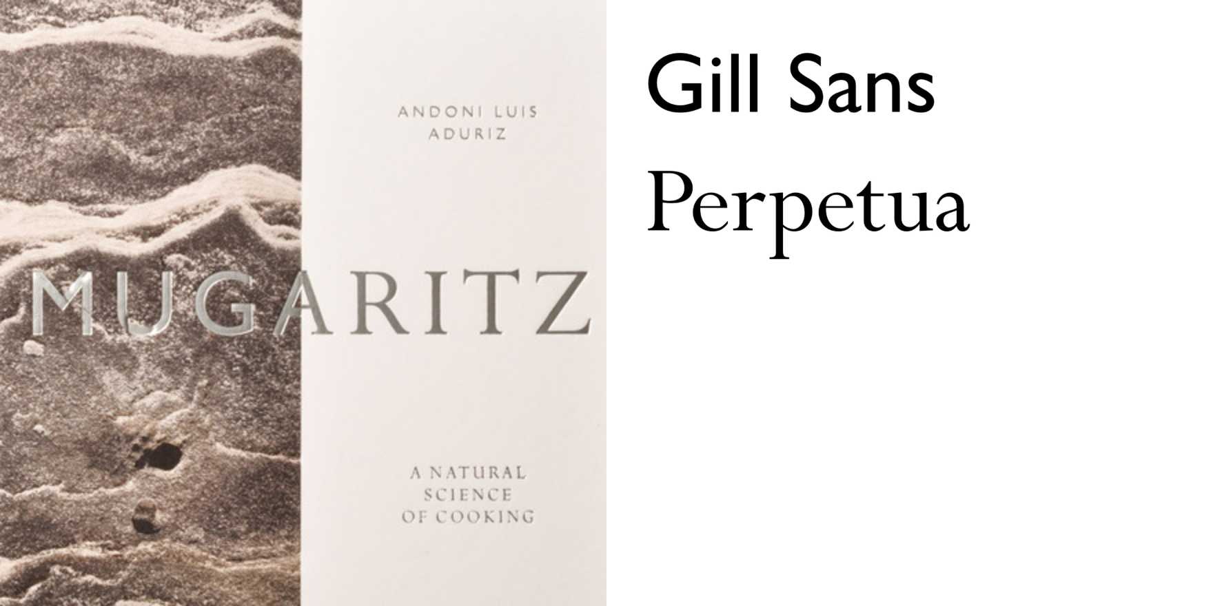 Mugaritz cookbook by Andoni Aduriz - Fonts In Use