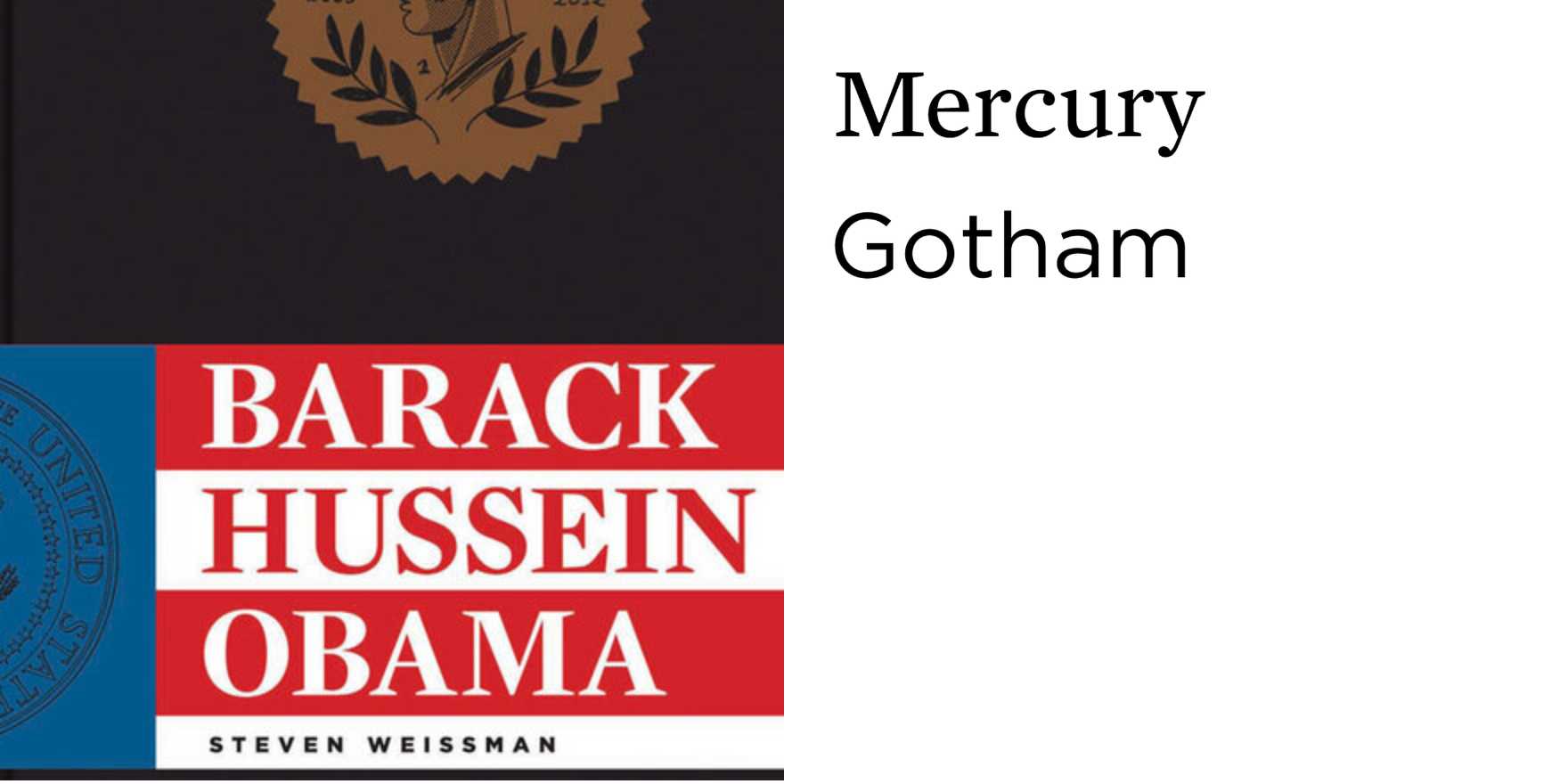 Barack Hussein Obama book cover - Fonts In Use